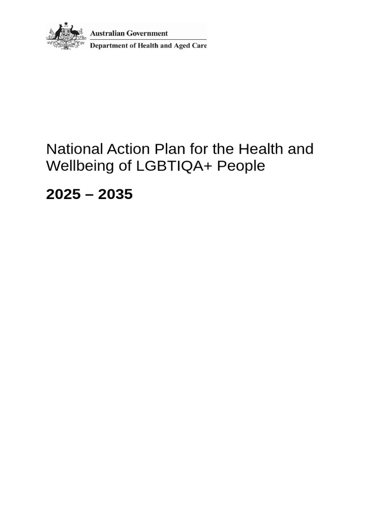 National Action Plan For The Health and Wellbeing of Lgbtiqa People ...