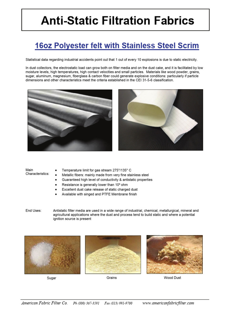 Specialty Anti Static Materials | PDF | Textiles | Dust