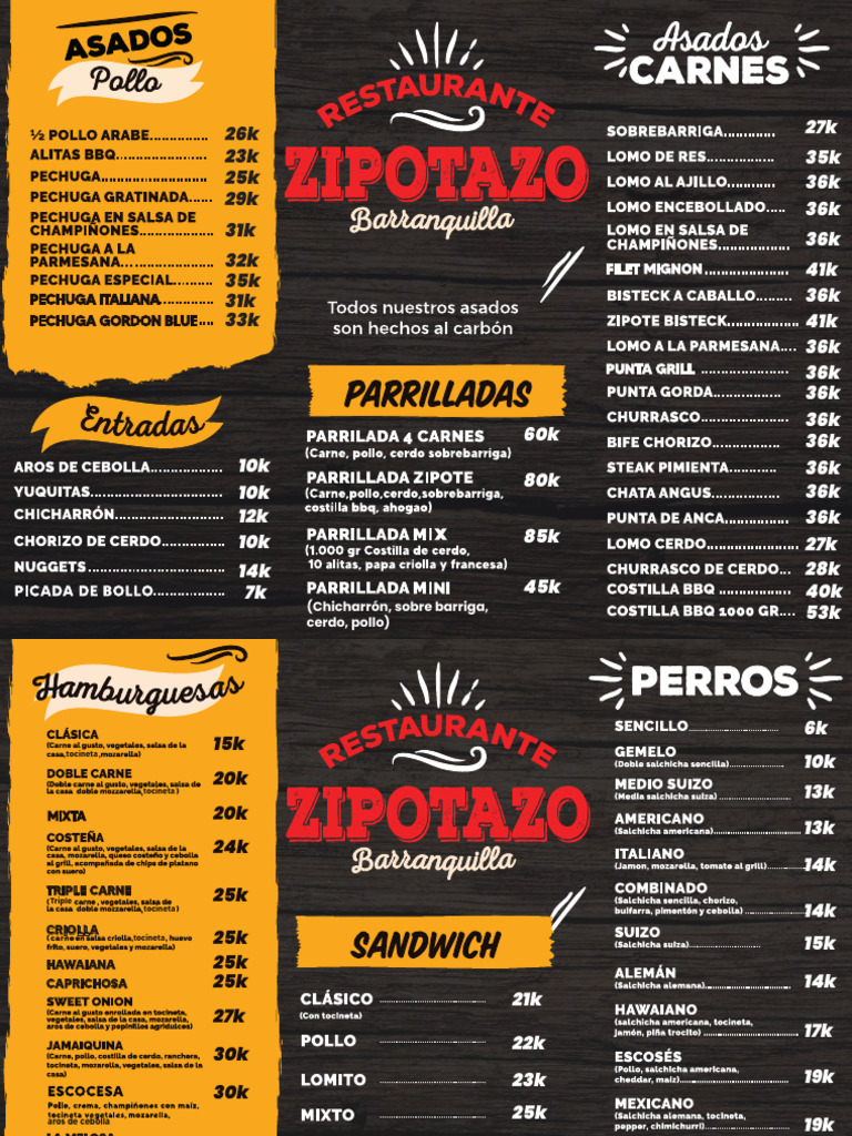 Carta Precios 2024 Comprimido | PDF | Cocina | Carne