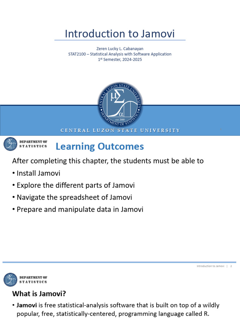 04 Introduction To Jamovi | PDF | Statistics | Spreadsheet