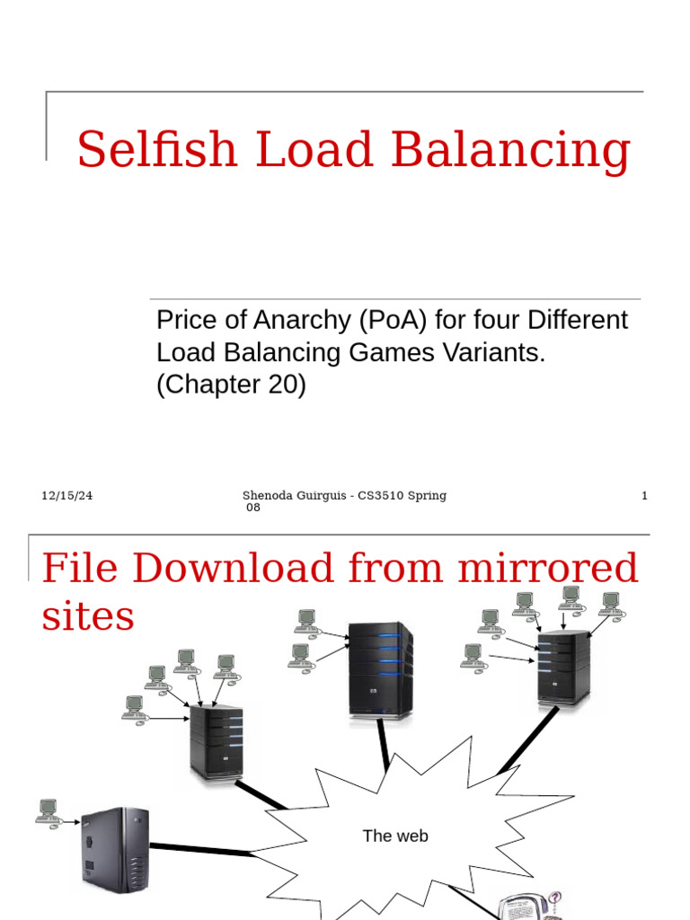 Selfish Load Balancing Games Analysis | PDF | Mathematical And ...