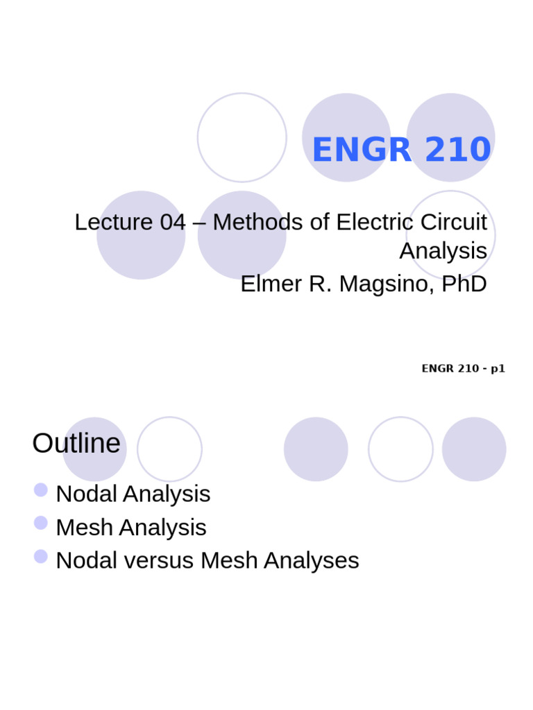 Lecture04 - Methods of Circuit Analysis | PDF | Electromagnetism | Computer Engineering