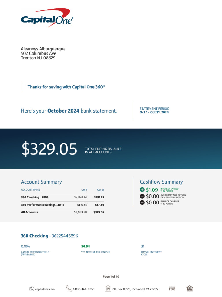 20241001-Estado de Cuenta Bancario | PDF | Transaction Account | Credit Card