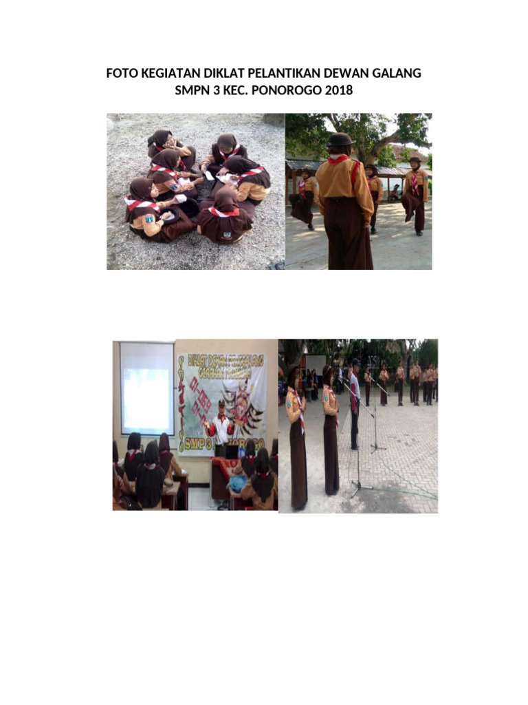 Foto Kegiatan Diklat Pelantikan Dewan Galang | PDF