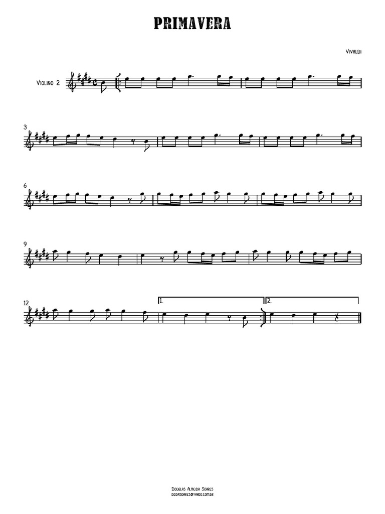 Primavera - Vivaldi_violino 2 | PDF