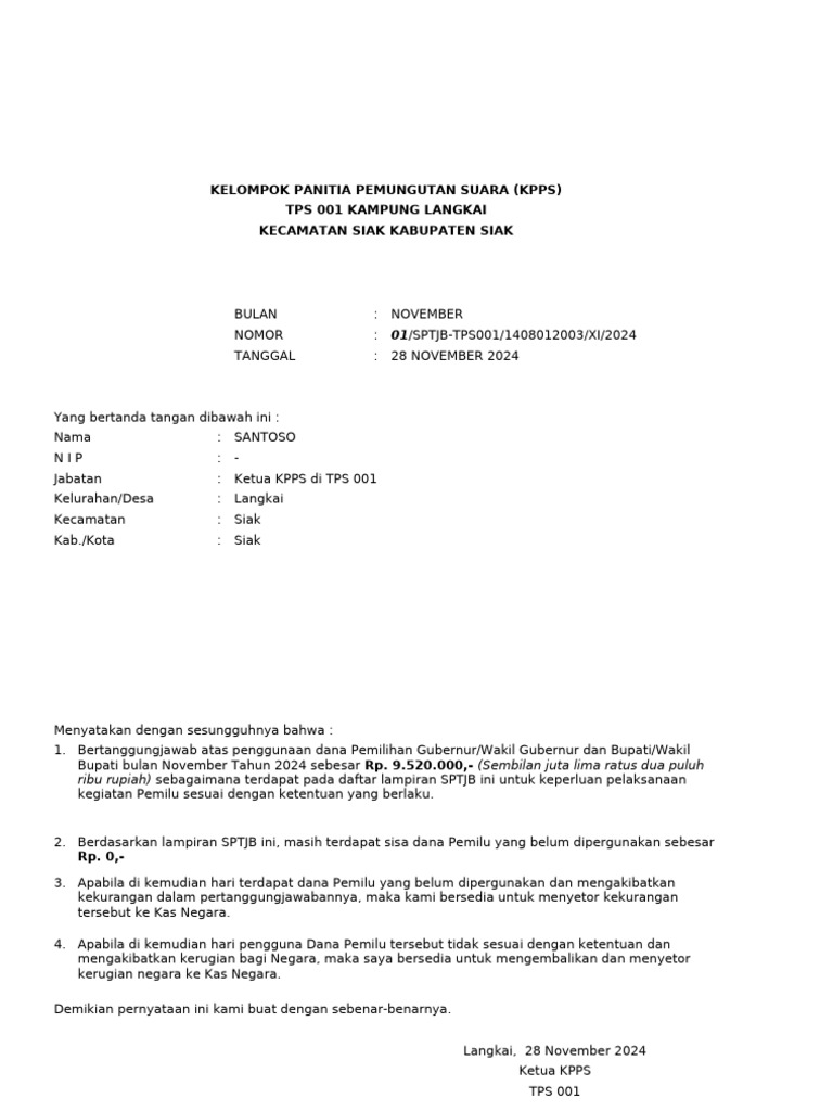 Format LPJ Kpps 1 Langkai | PDF