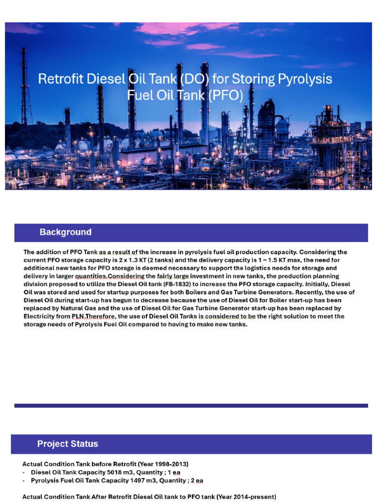 Project Flowchart Convert Diesel OIL Tank To Pyrolisis Fuel Oil | PDF