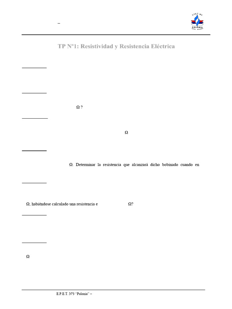 TP1 - Electrotécnia1 - 084517 | PDF | Resistencia Eléctrica y ...