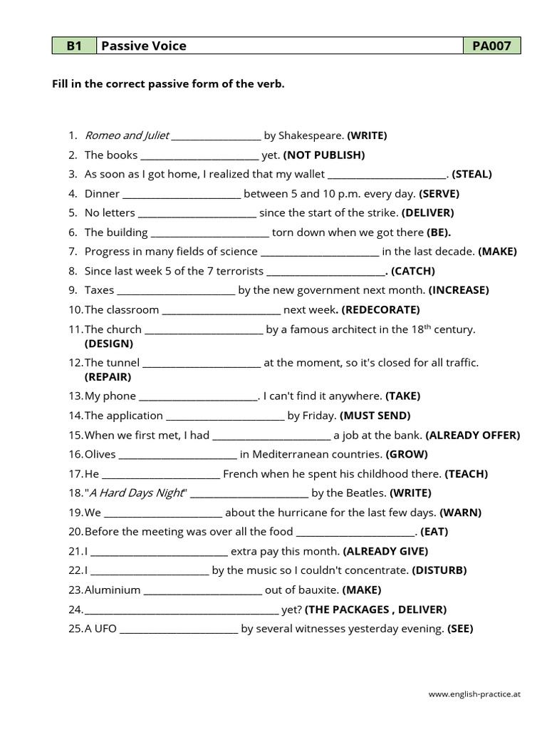 passive voice 2 | PDF