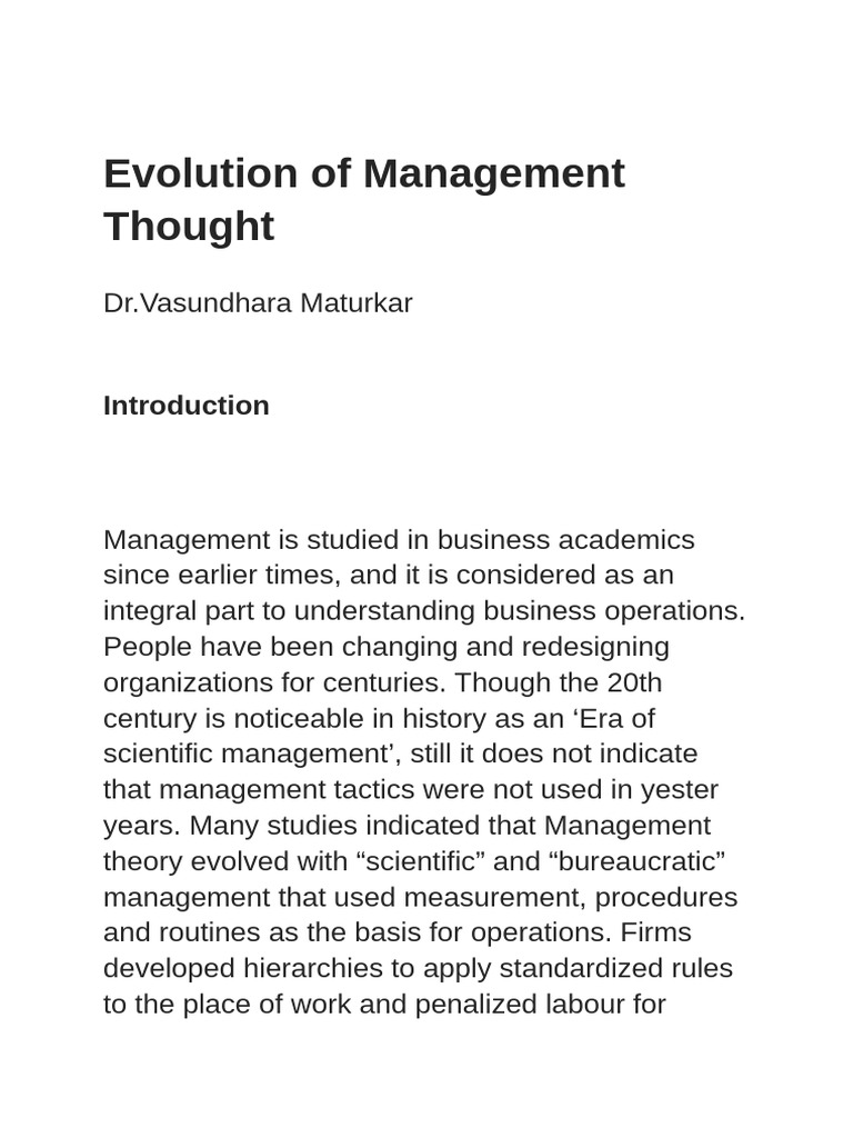Evaluation of Management Thought - 240906 - 143130 | PDF | Bureaucracy ...