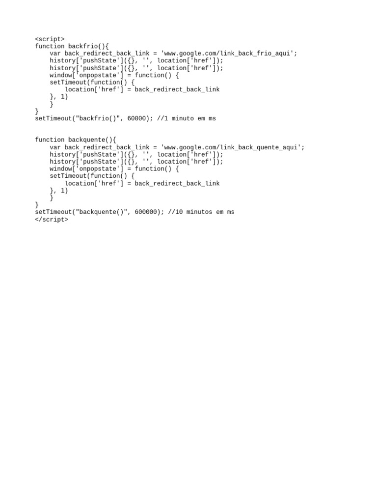 Código Backredirect Público Frío y Público Caliente | PDF