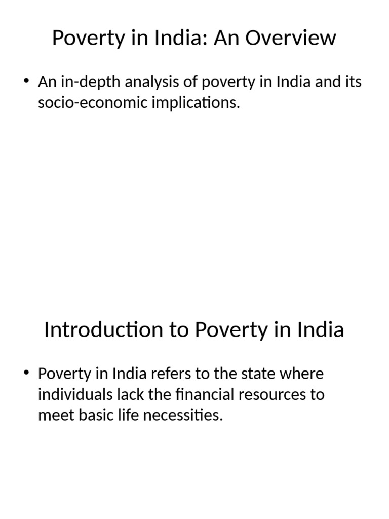 Poverty in India Presentation | PDF