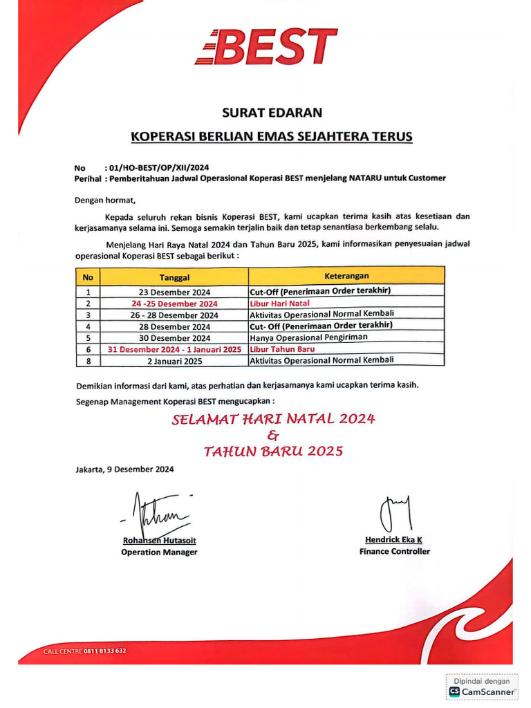 Surat Edaran Nataru | PDF