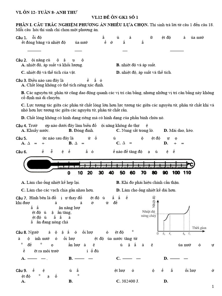 Tuần 8-Vl12 Đề Ôn Gk1 Số 1 | PDF