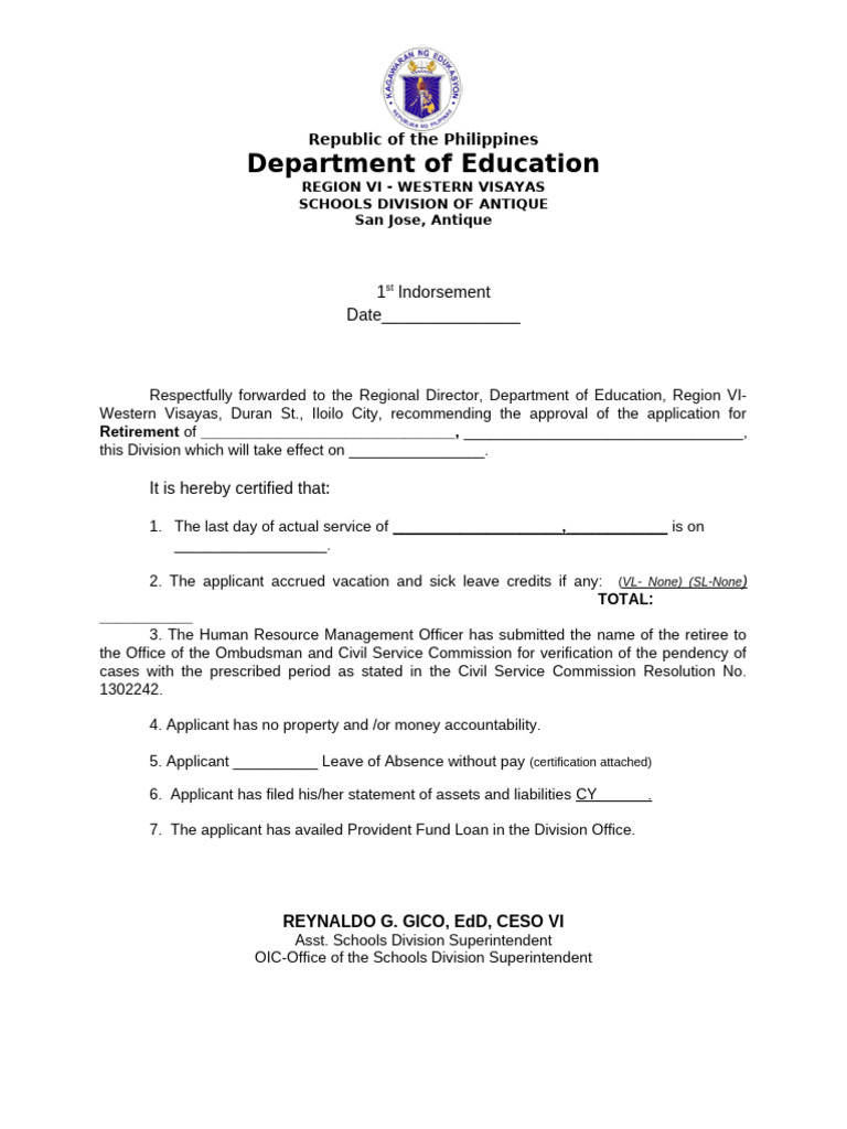 1st Indorsement Retirement | PDF