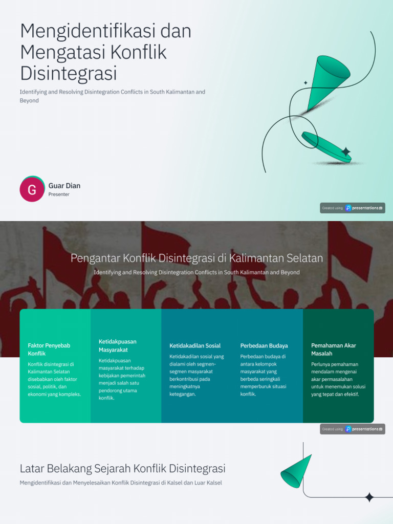 Identifikasi Konflik Disintegrasi Dan Solusi Integrasi | PDF