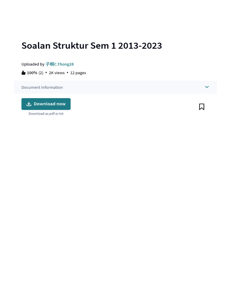 Soalan Struktur Sem 1 2013-2023: Download Now | PDF | Scribd | Software