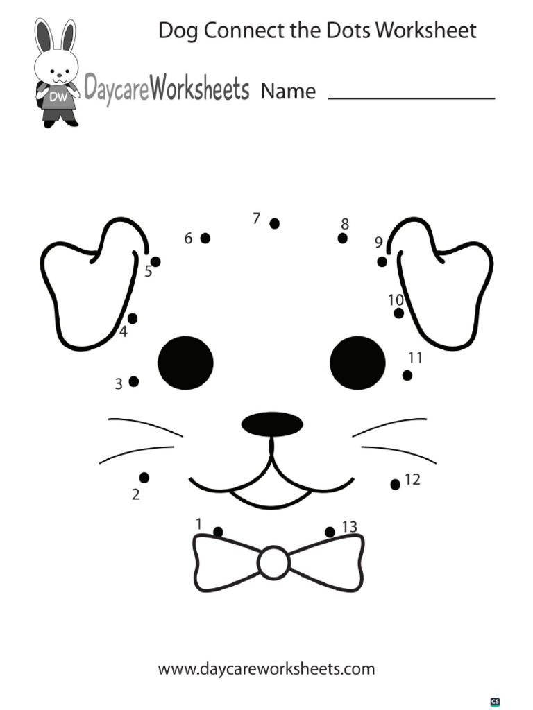 Dog Connect The Dots Worksheet 035648 | PDF