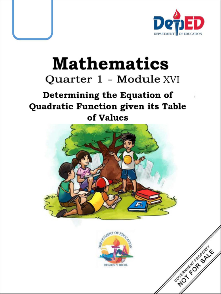 G9-Q1-M16 | PDF | Quadratic Equation | Equations