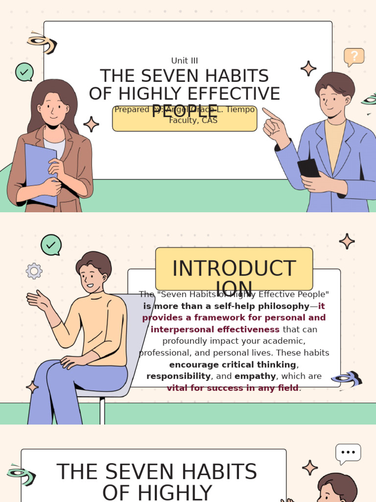 Unit 3 - The Seven Habits of Highly Effective People | PDF | Behavior ...