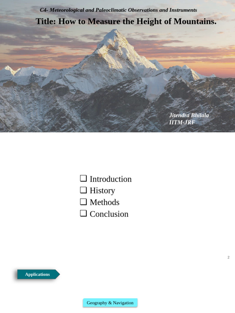 Mountain Height Measurement Methods | PDF | Atmospheric Pressure | Lidar