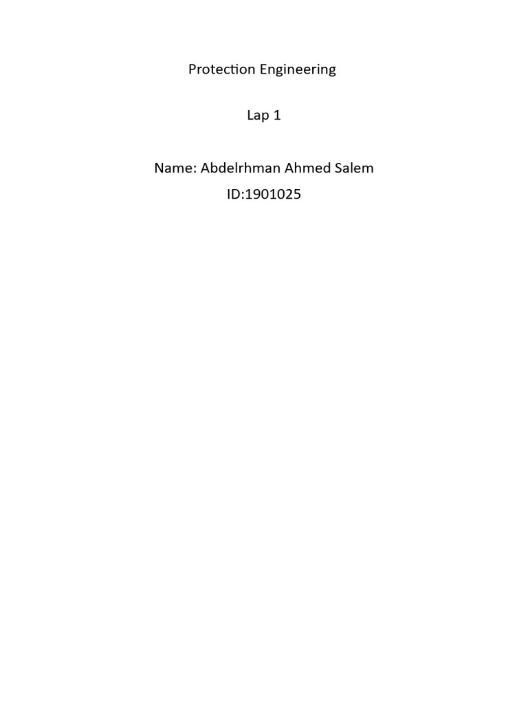 Protection Engineering Lab1 | PDF | Clinical Medicine | Diseases And Disorders