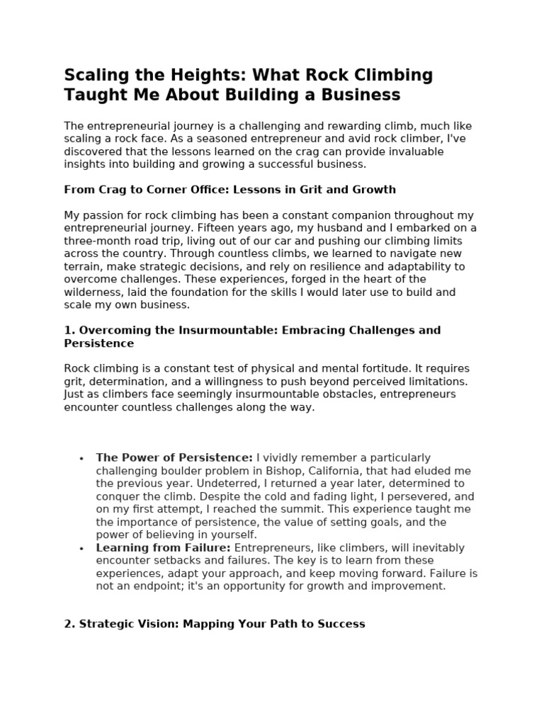 Scaling The Heights | PDF | Entrepreneurship | Mentorship