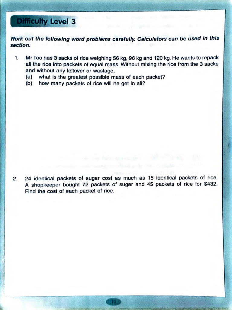 Andrew Er Diff Level 3 Paper 1 | PDF