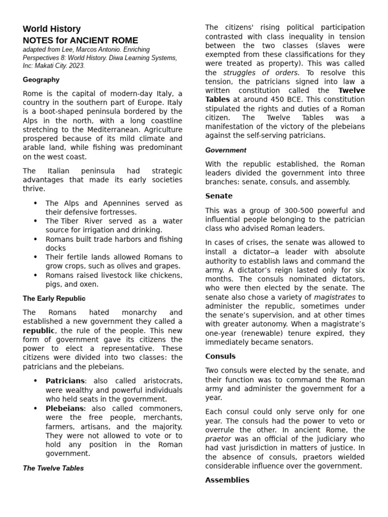 Ancient Rome: Government and Society | PDF | Roman Republic | Ancient Rome