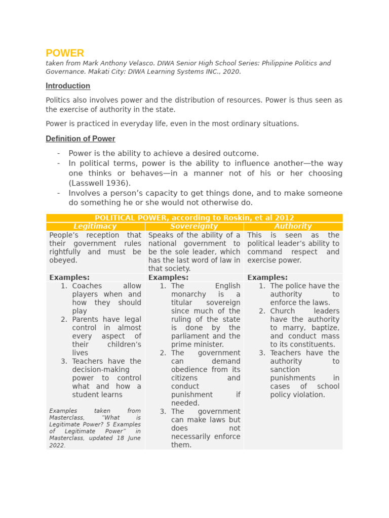 Power | PDF | Power (Social And Political) | Psychological Concepts