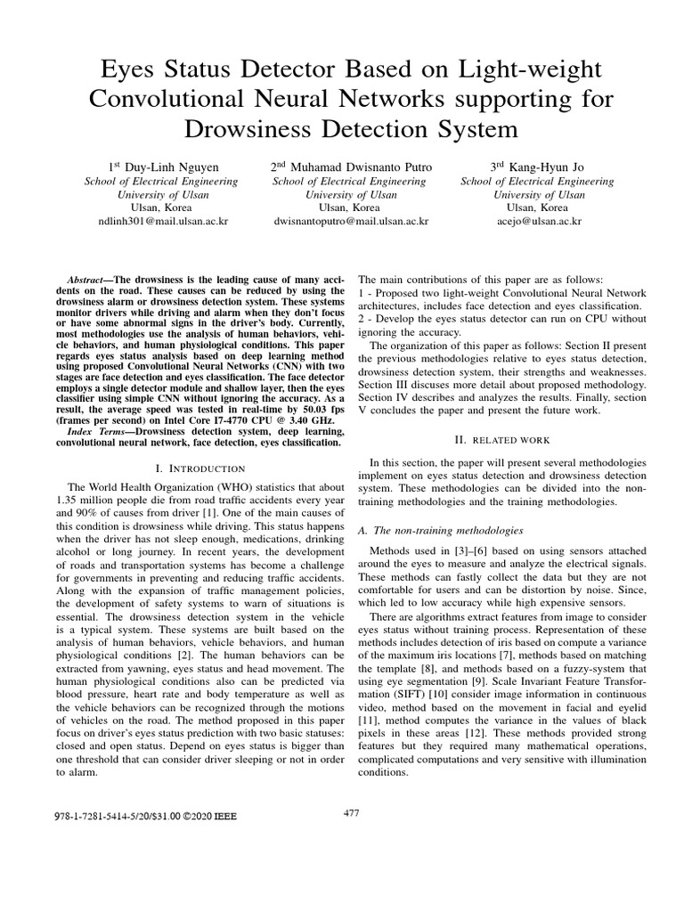 Eyes Status Detector Based On Light-Weight Convolutional Neural Networks Supporting For ...