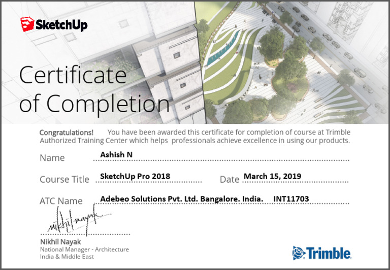 Trimble Course Completion Certificate | PDF