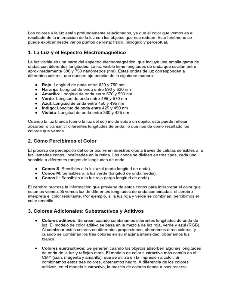 Los Colores | PDF | Color | Tecnicas artisticas