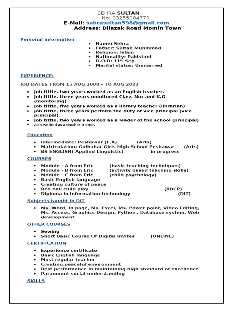 Cv ready_010951 | PDF