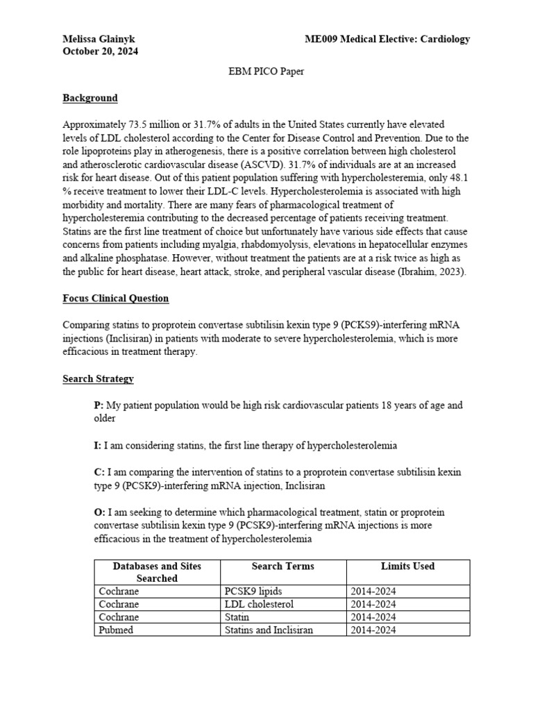 Cardio Pico Paper | PDF | Hypercholesterolemia | Statin