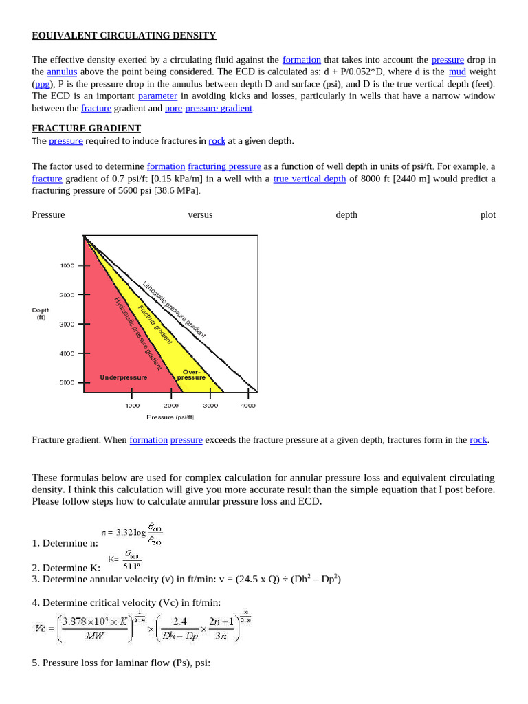 EQUIVALENT CIRCULATING DENSITY | PDF | Pressure | Turbulence