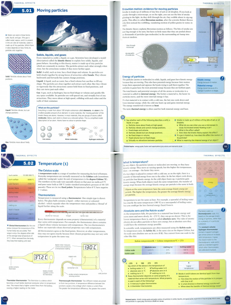 Phases of Matter and Temperature-Igcse | PDF