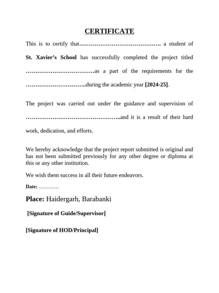 Acknowledgement and Certificate Template | PDF