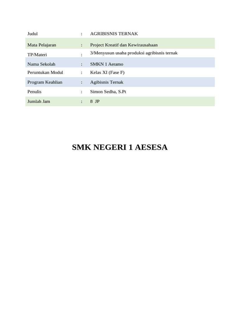 Modul PKK 3 Rencana Produksi - 075514 | PDF