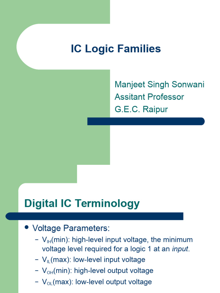 Understanding IC Logic Families | PDF | Cmos | Mosfet