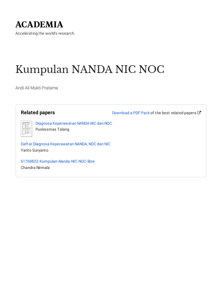 Diagnosa Keperawatan NANDA NIC NOC | PDF