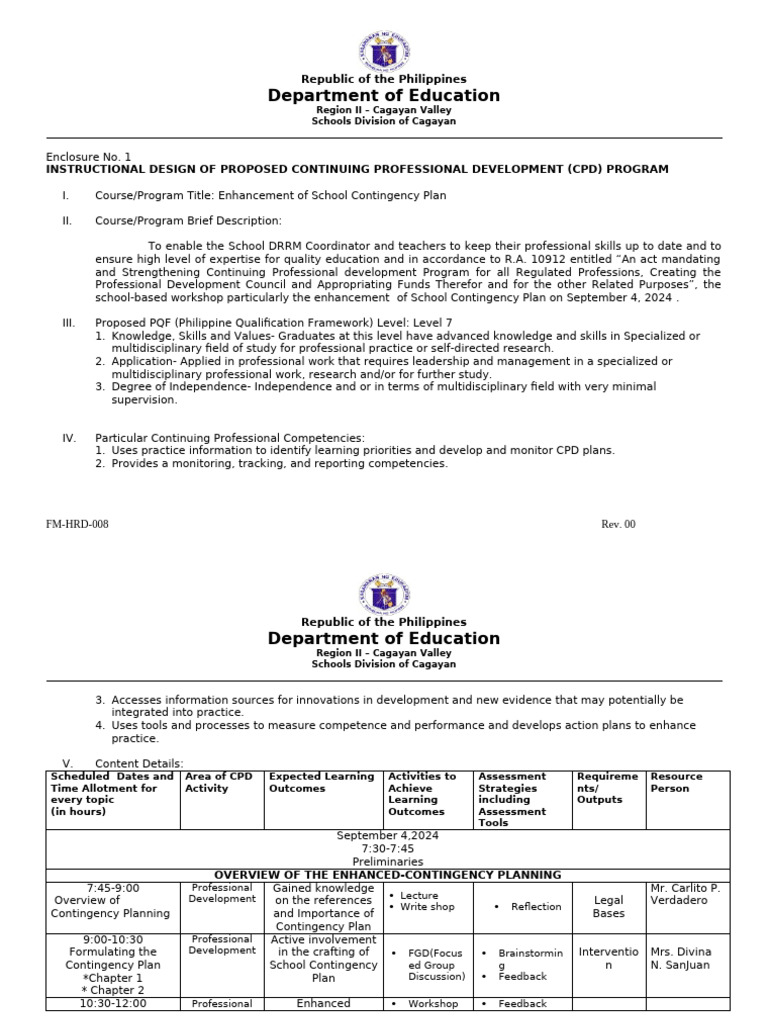 Matrix Enhanced Contingency Planning 2024 | PDF | Professional Development | Cognition