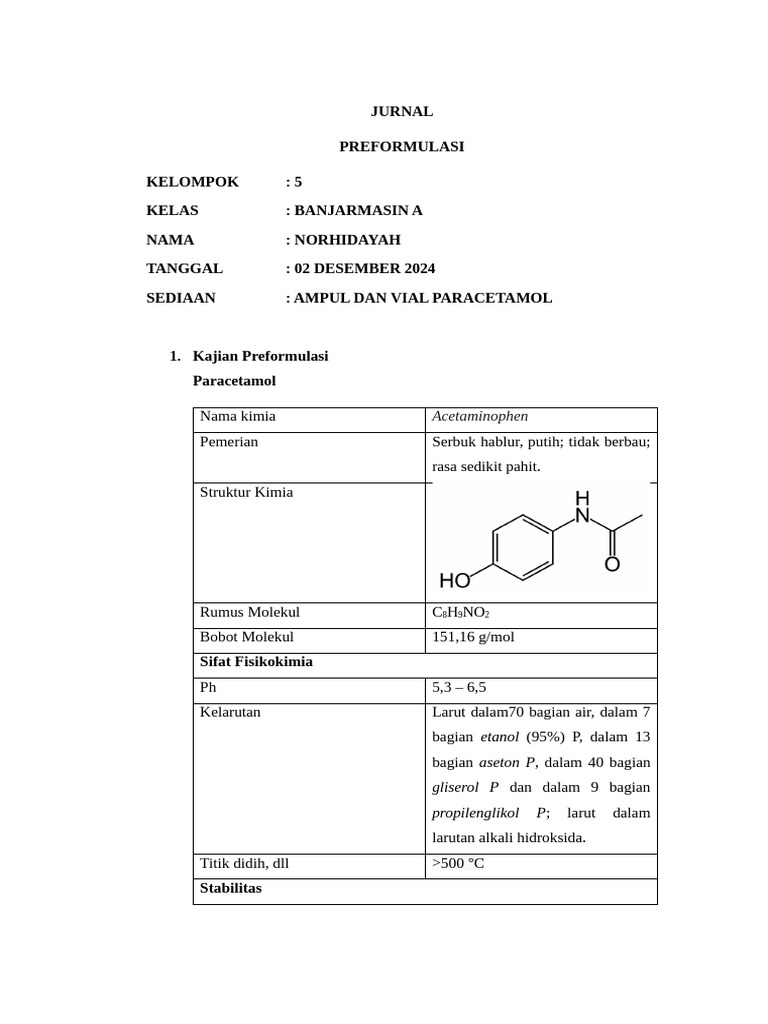 Jurnal Pre-Formula Ampul Dan Vial | PDF