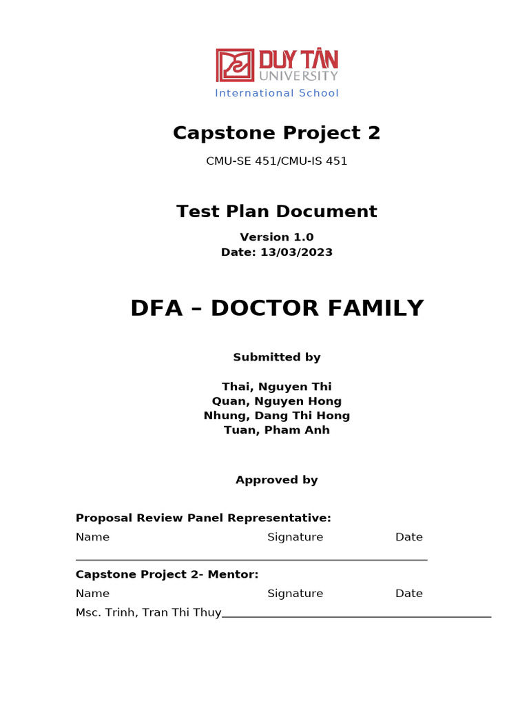 C2SE.30 Test Plan DFA Ver 1.0 | PDF | Software Testing | Software ...