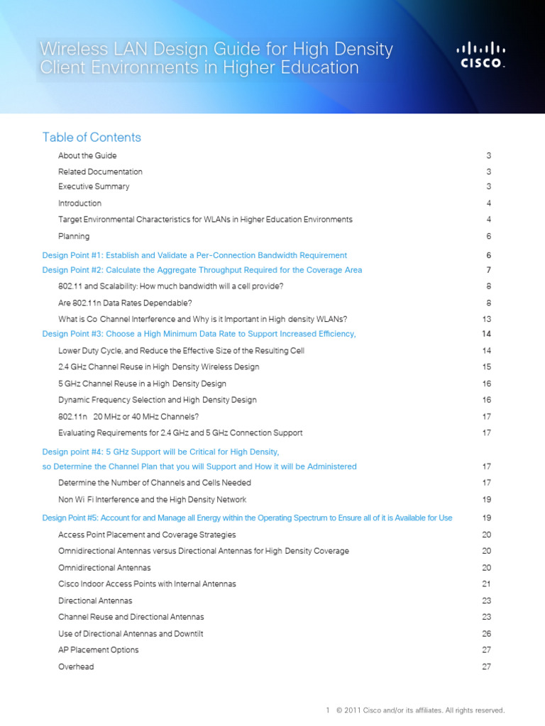 High Density Client Deployment Guide For Cisco Wireless LANs | PDF ...