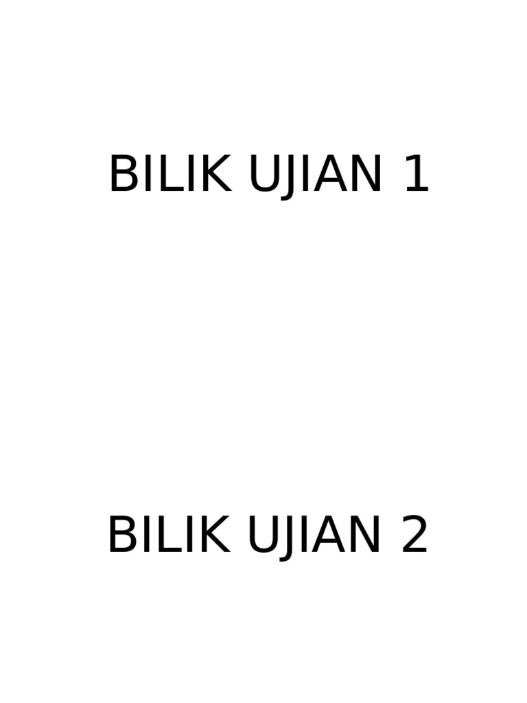 Label Bilik Ubbm | PDF