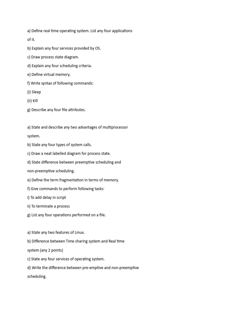 OSY 2 marks Questions | PDF