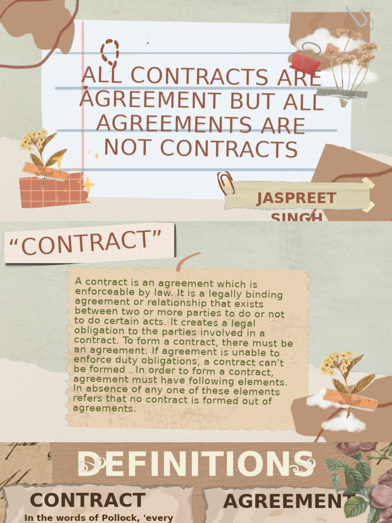 Understanding Contracts vs. Agreements | PDF | Consent | Consideration
