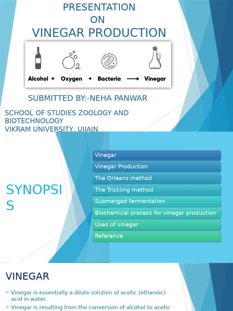 vinegar production | PDF | Vinegar | Acetic Acid