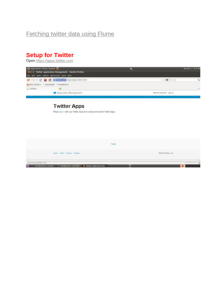 Steps for Fetching twitter data using Flume | PDF